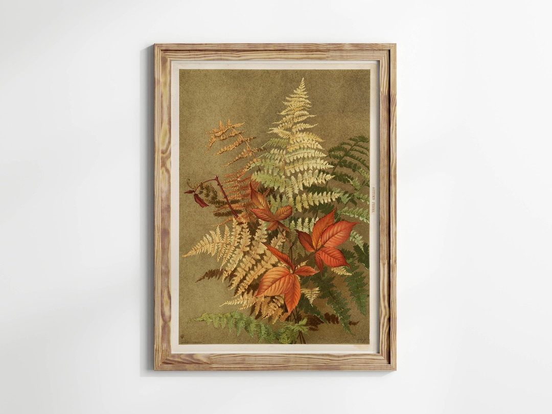 Vintage Fern Botanical Wall Art – Autumn Botanical Print, Antique ...