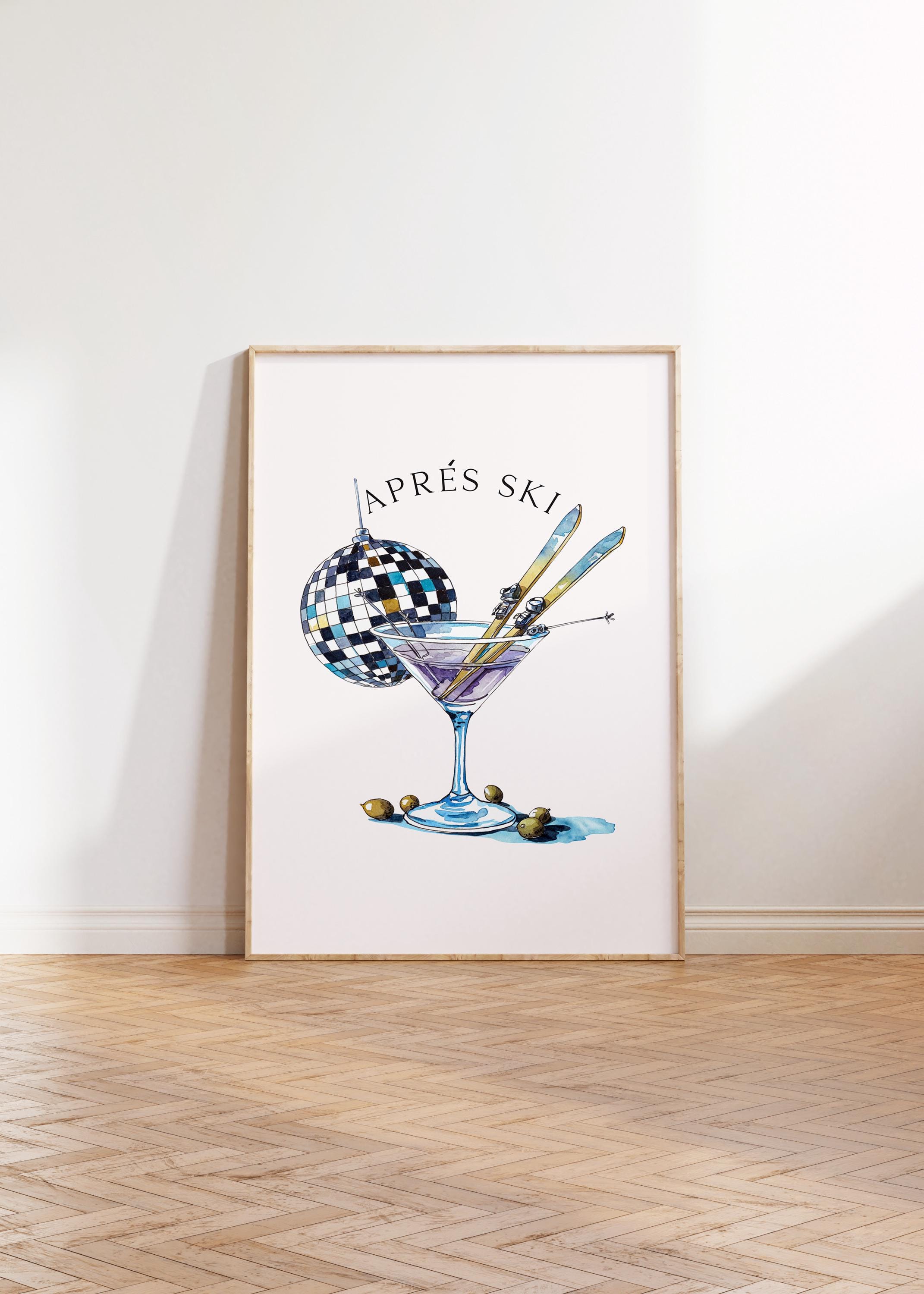Aprés Ski Disco Martini Coquette Wall Art Print, Dirty Martini Olives ...