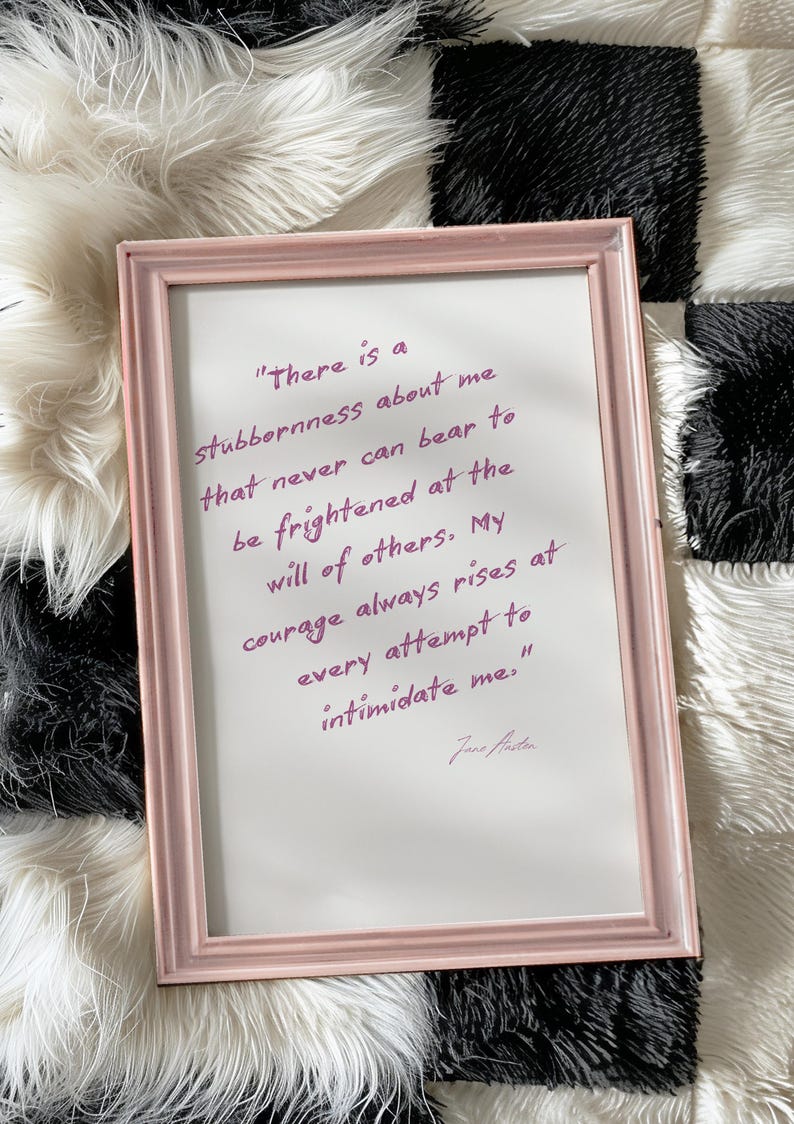 Jane Austen Quote Famous Quote Poster Printable Wall Art Gift for Women ...
