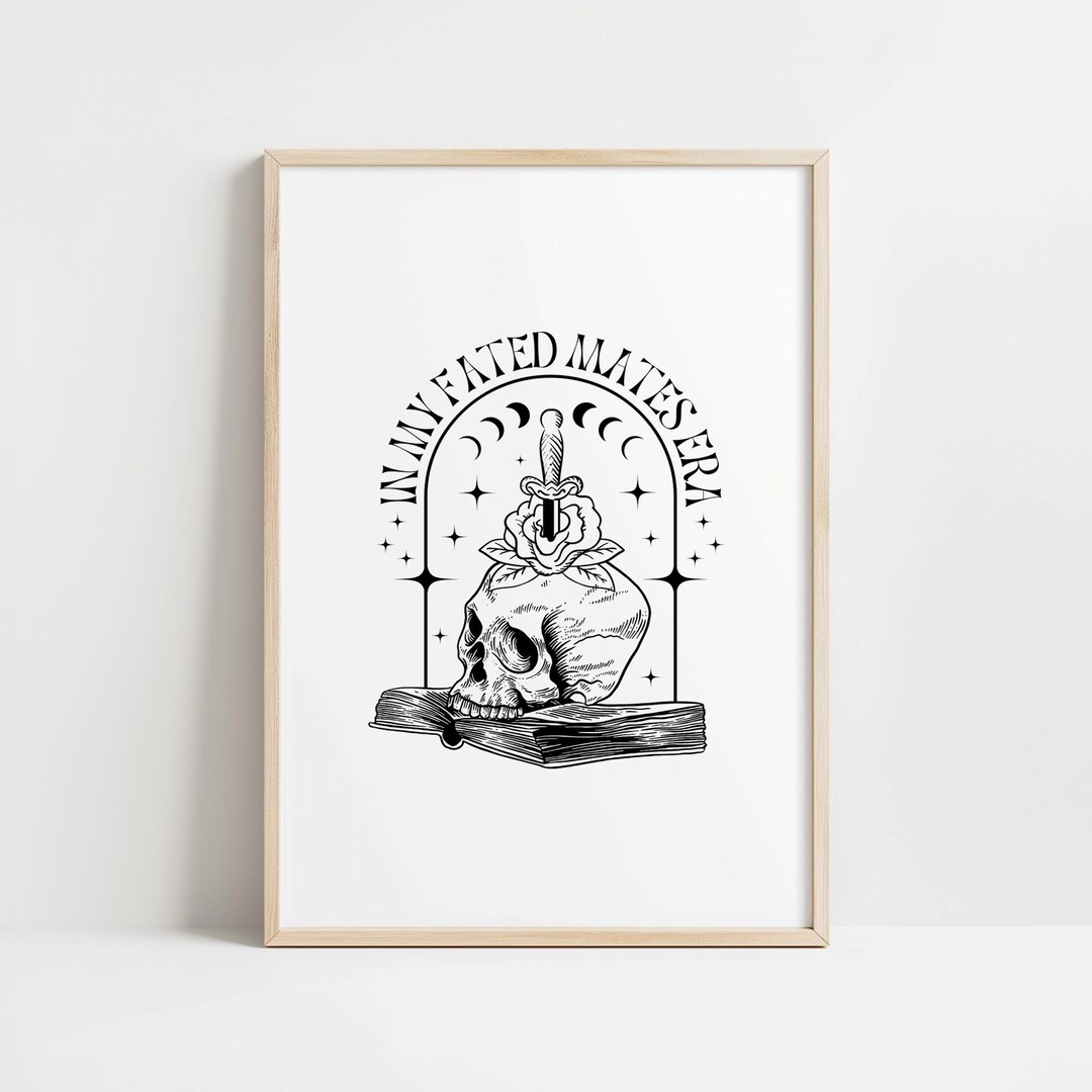 In My Fated Mates Era Trendy Wall Art, Skull and Sword Book Wall Poster ...