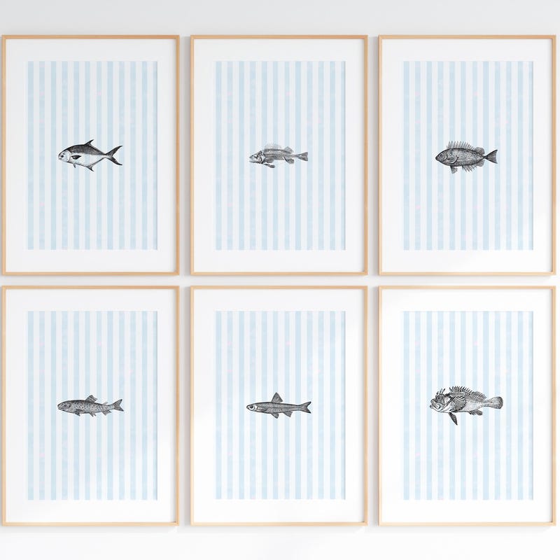 Fish Stripe Prints - Etsy UK