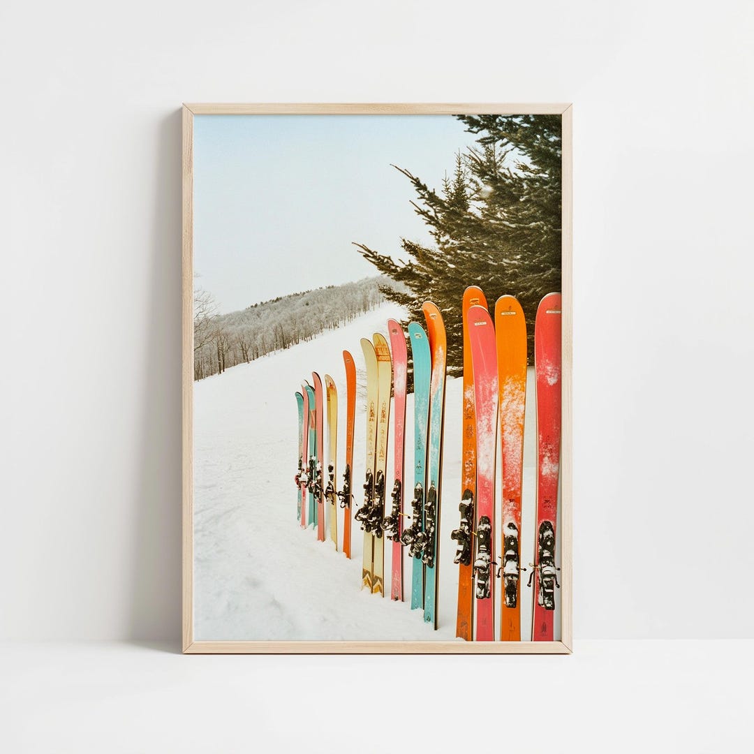 Colorful Ski Kodak Photography Wall Art Print, Ski Slopes Wall Decor ...