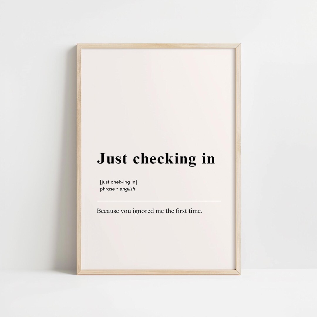 Funny Office Desk Printable Wall Art | “just Checking In” Faux ...