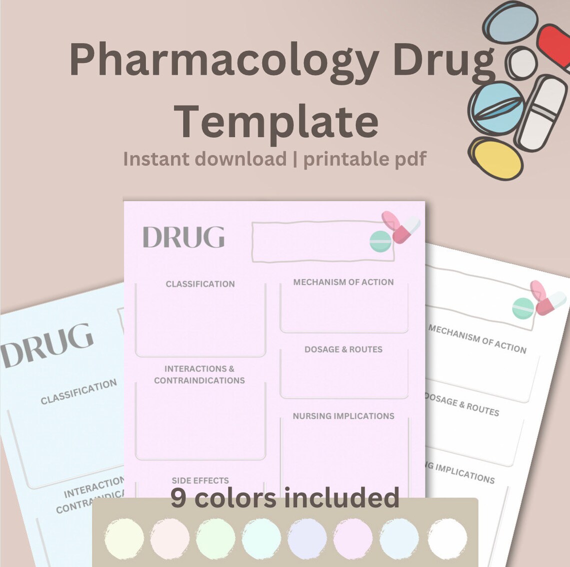 Nursing Pharmacology Drug Template Nursing Study Guide Nursing Notes ...