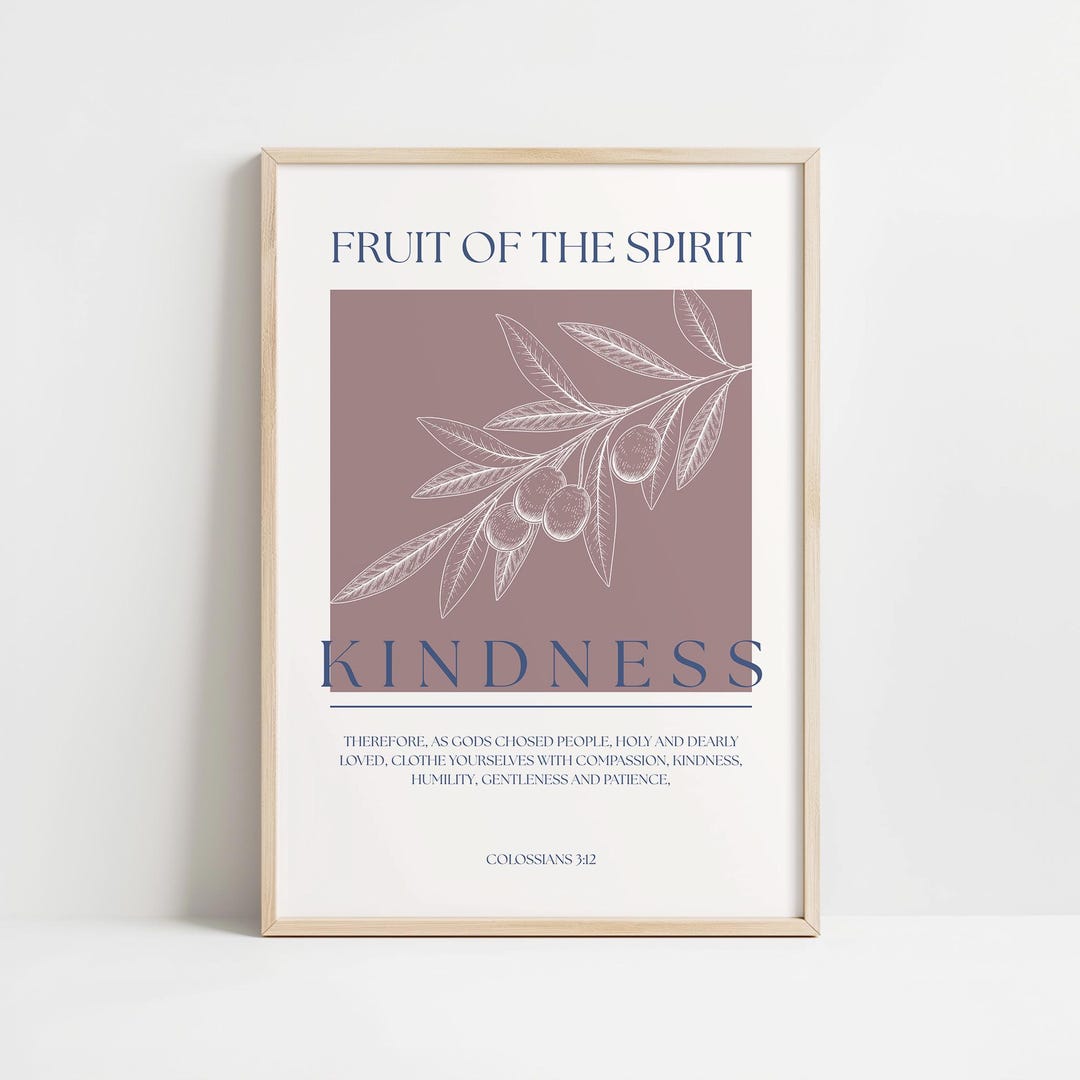 Kindness Bible Verse Wall Art | Fruit of the Spirit Scripture Print ...