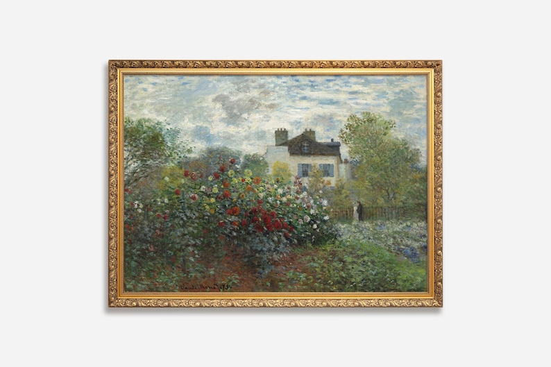 Vintage Claude Monet Painting | Floral Garden Impressionist Art ...
