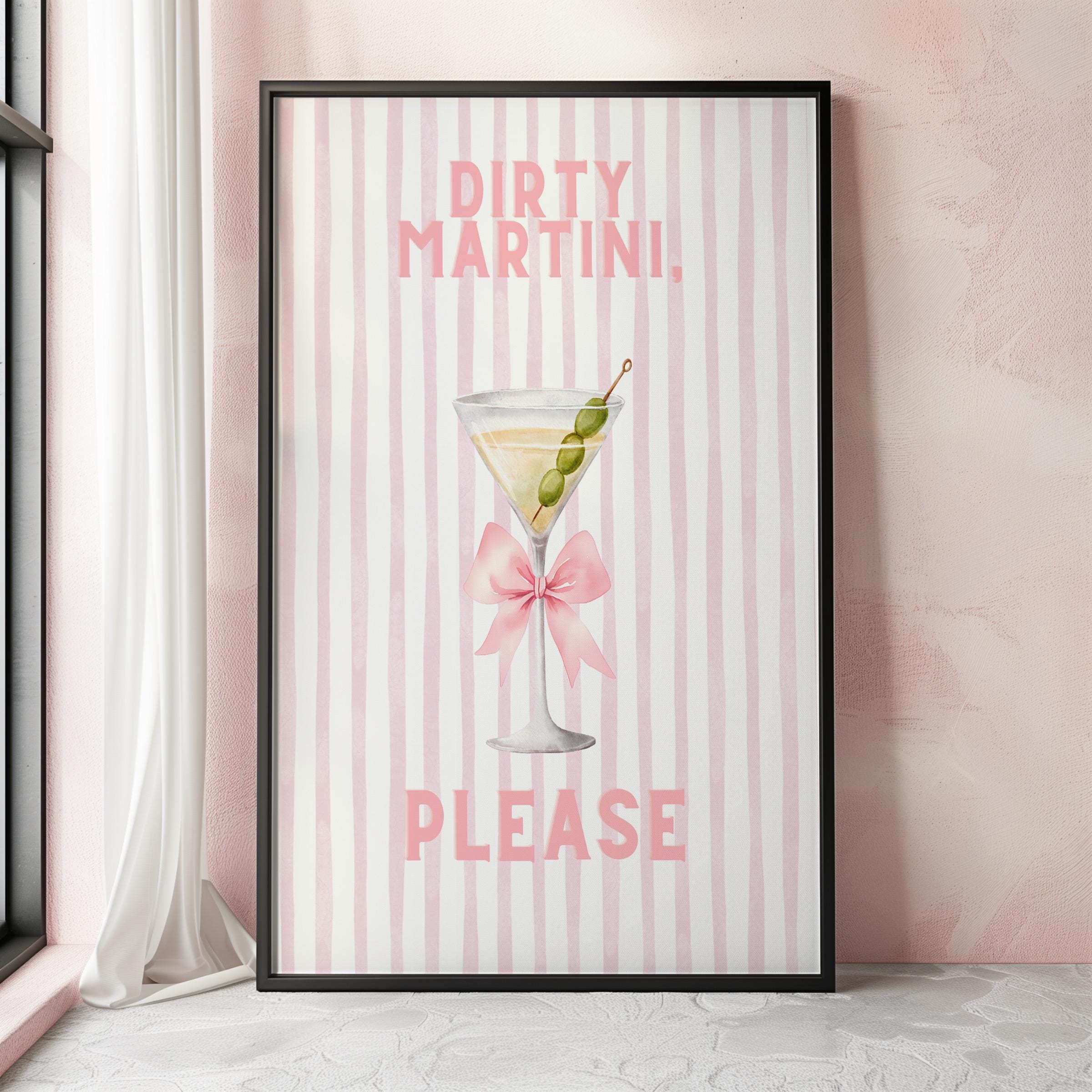 Dirty Martini Wall Art | Trendy Martini Print | Coquette | Vintage Bar ...