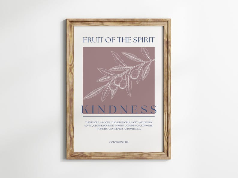 Kindness Bible Verse Wall Art | Fruit of the Spirit Scripture Print ...