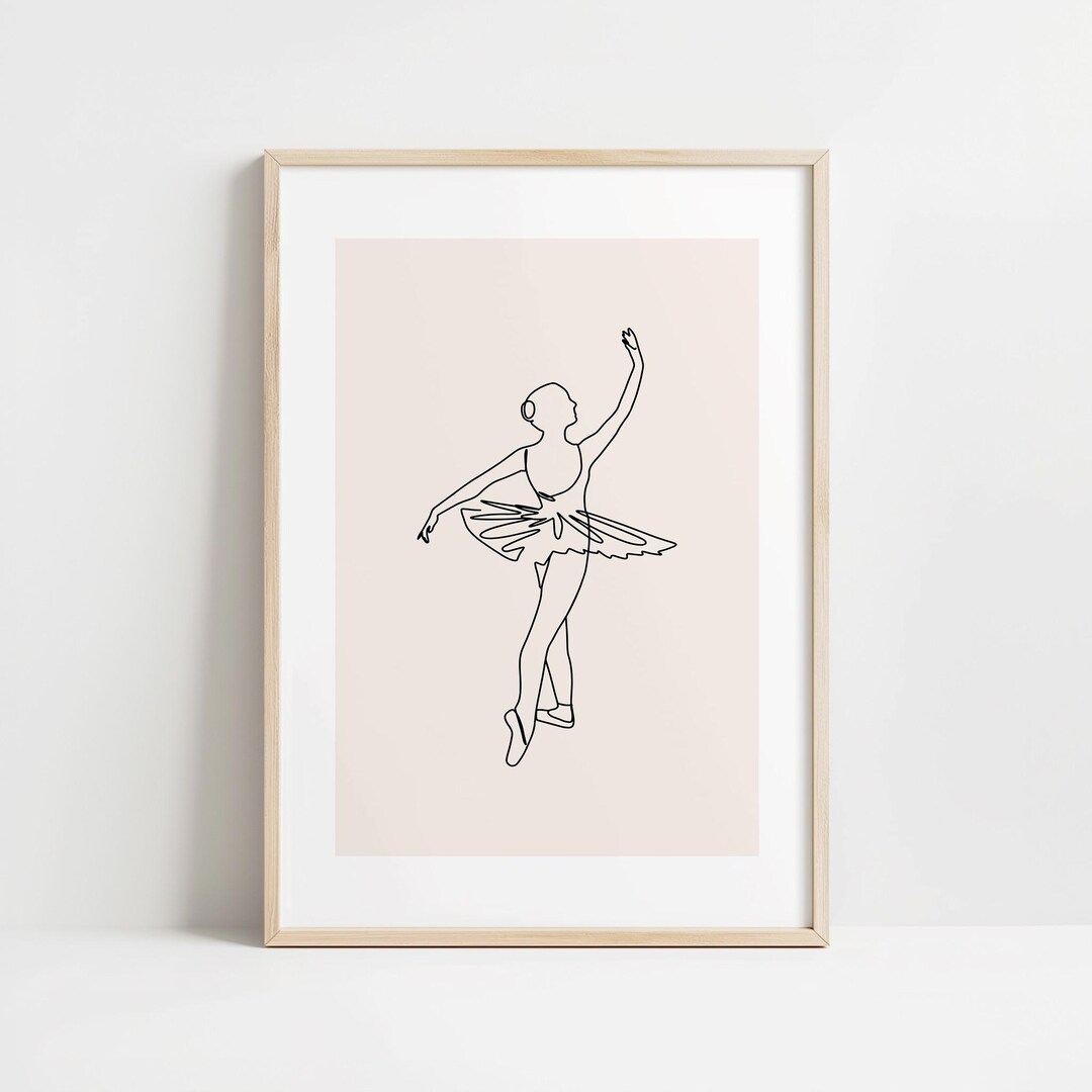 Ballerina Line Art Printable Wall Art | Minimalist Ballet Dancer ...