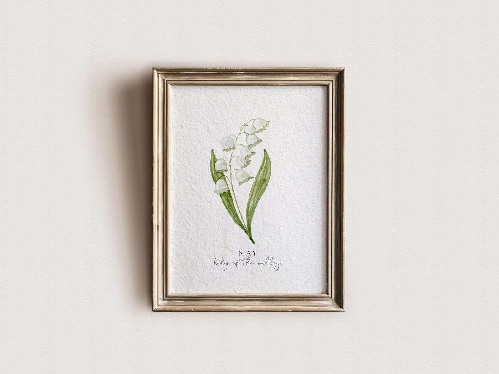 Watercolor May Lily of the Valley Birth Month Flower Vintage Floral Art ...