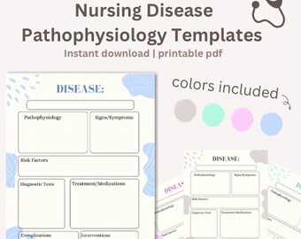 Nursing School Disease Template - Etsy