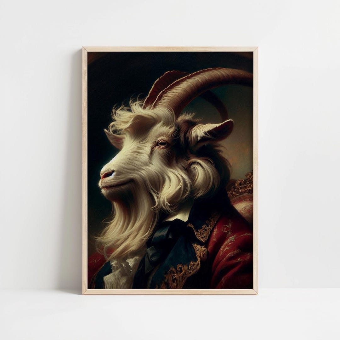 Victorian Style Goat Wall Art Print, Dark Cottagecore Poster, Victorian ...