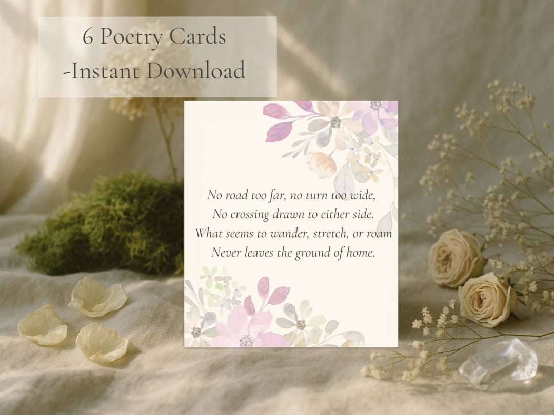 Spiritual Poetry Cards Printable, 6 Mindfulness Poems for Reflection ...