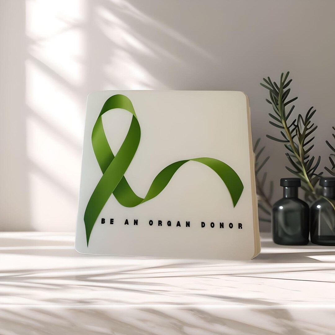 Organ Transplant Vinyl Sticker -be an Organ Donor Green Ribbon Vinyl ...