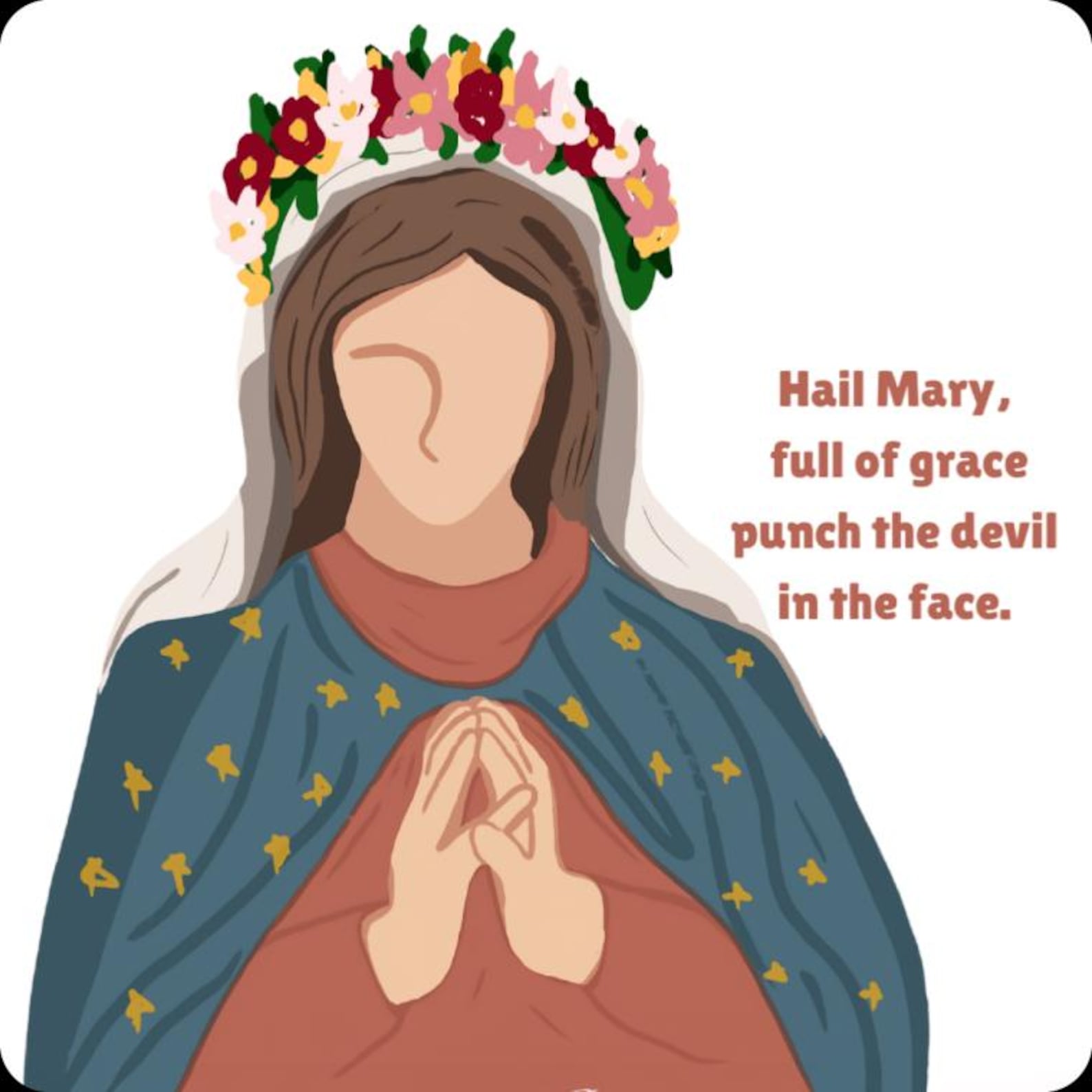 Hail Mary Full of Grace, Punch the Devil in the Face Catholic Christian ...