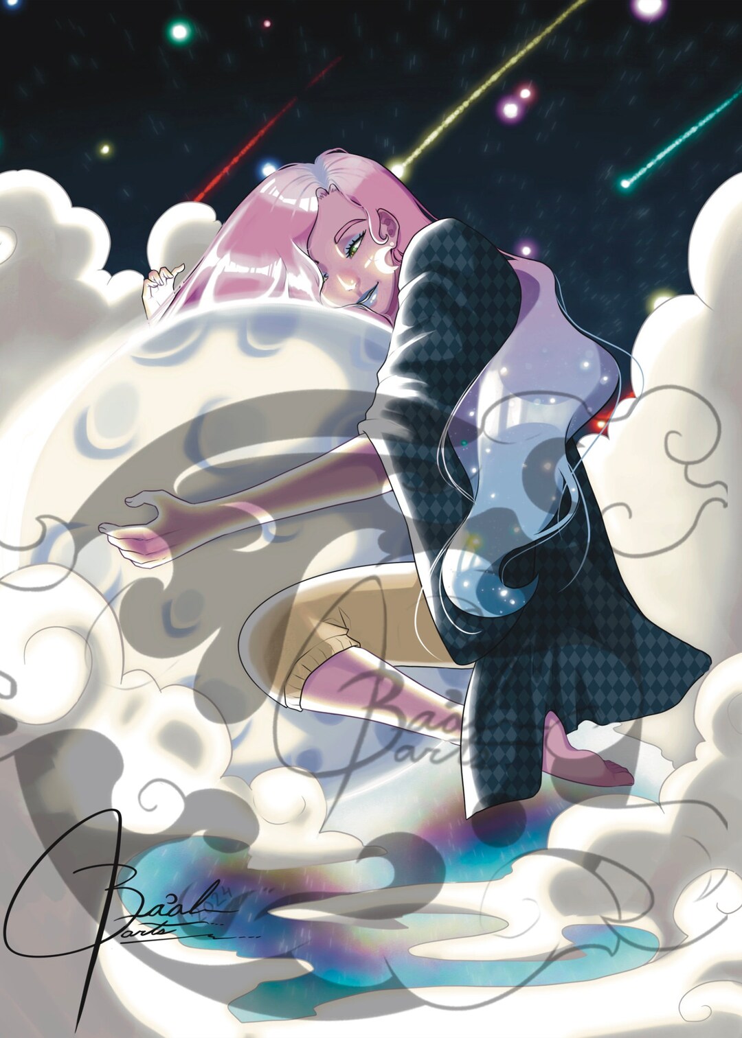 Celestial Anime Girls Original Characters Art Print - Etsy