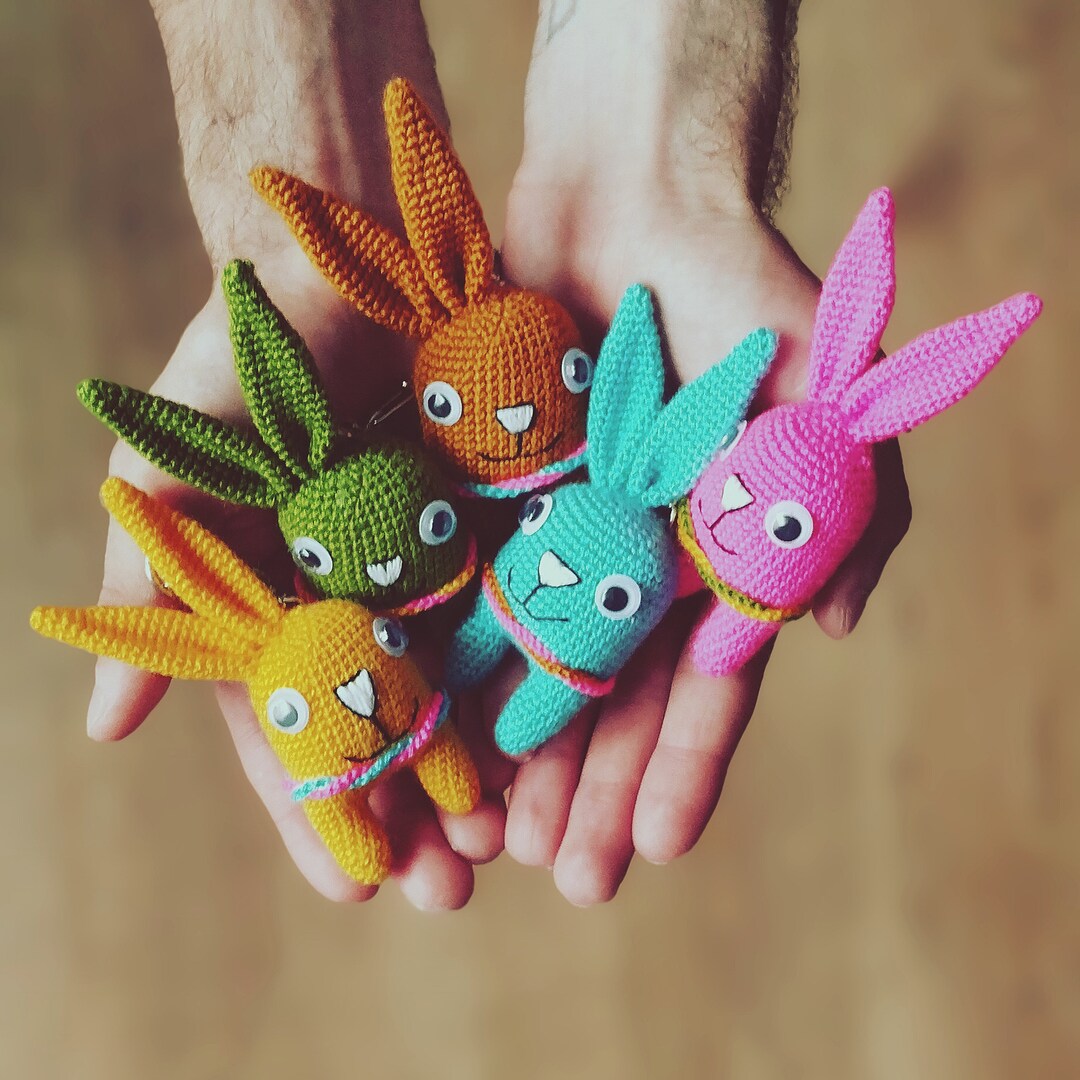 Bunny Buggy. Colorful Bright Key Chains. Key Chain Hook, Handmade ...