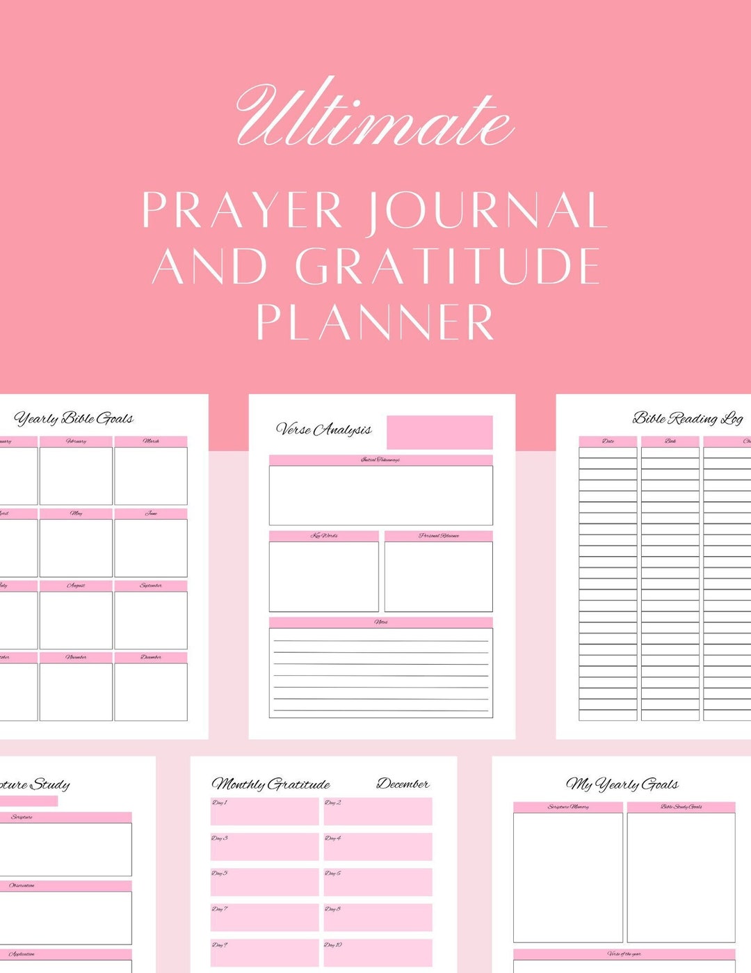 Editable Printable Prayer Journal Planner Christian Daily Devotional ...