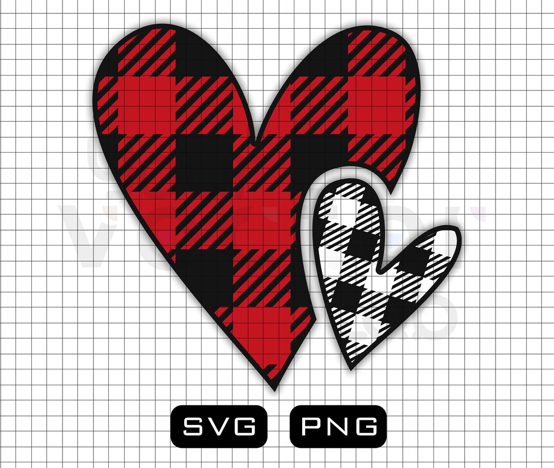 Plaid Hearts SVG Digital Download - Etsy
