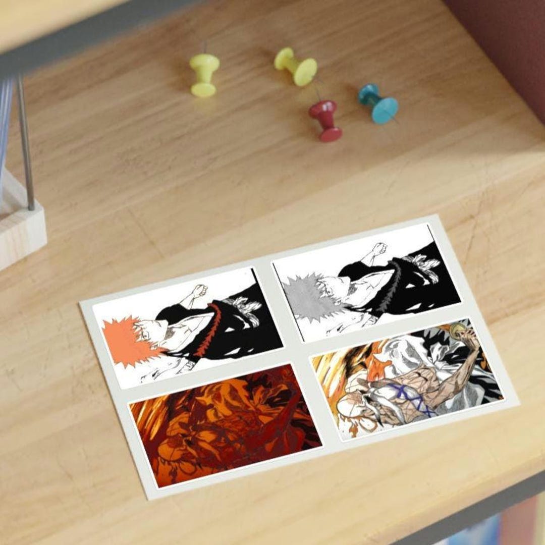 Bleach Anime Sticker Sheets, Ichigo & Yamamoto Stickers, Cool 4 Pack ...