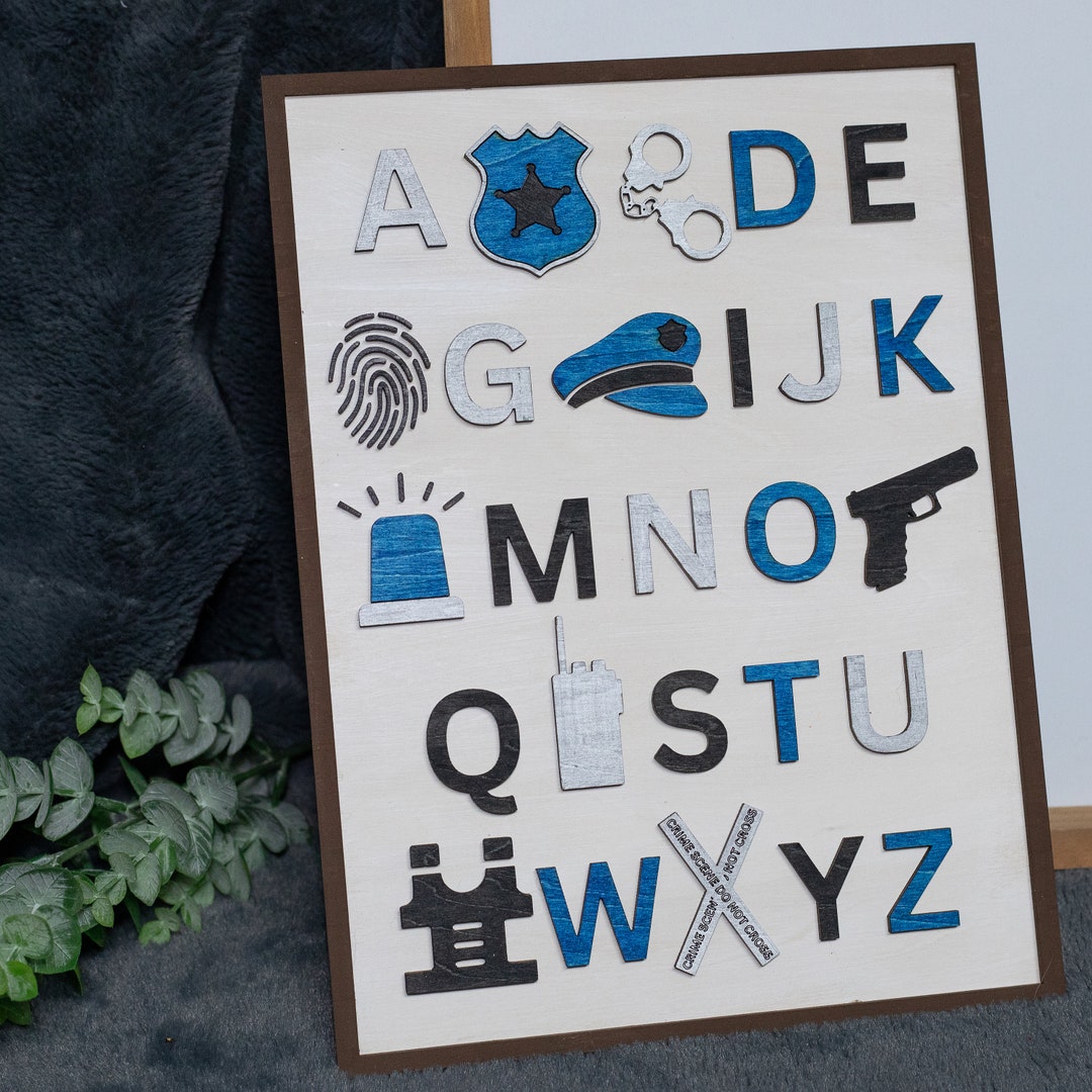 Police Abcs, Police Alphabet, Wood Wall Art - Etsy