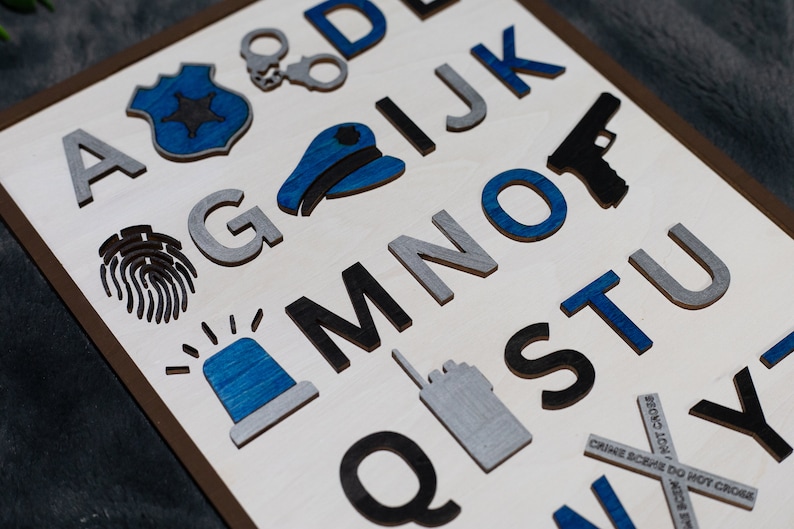Police Abcs, Police Alphabet, Wood Wall Art - Etsy