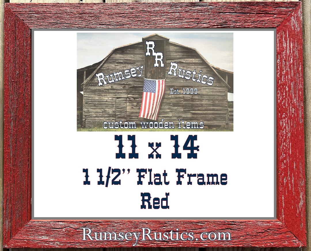 11 X 14 Red Color Washed Rustic Barnwood Barn Wood Primitive Reclaimed ...