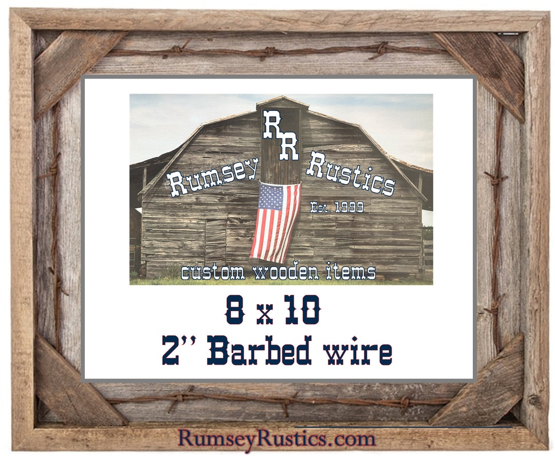 8 X 10 Barbed Wire Rustic Barnwood Barn Wood Distressed - Etsy