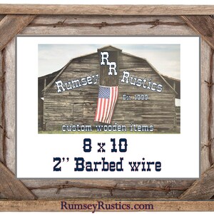 8 X 10 Barbed Wire Rustic Barnwood Barn Wood Distressed Bobwire ...