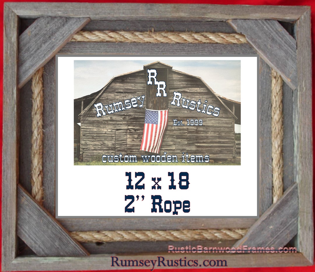 12x18 ROPE Rustic Barnwood Old Barn Wood Wooden Picture Photo Frame ...