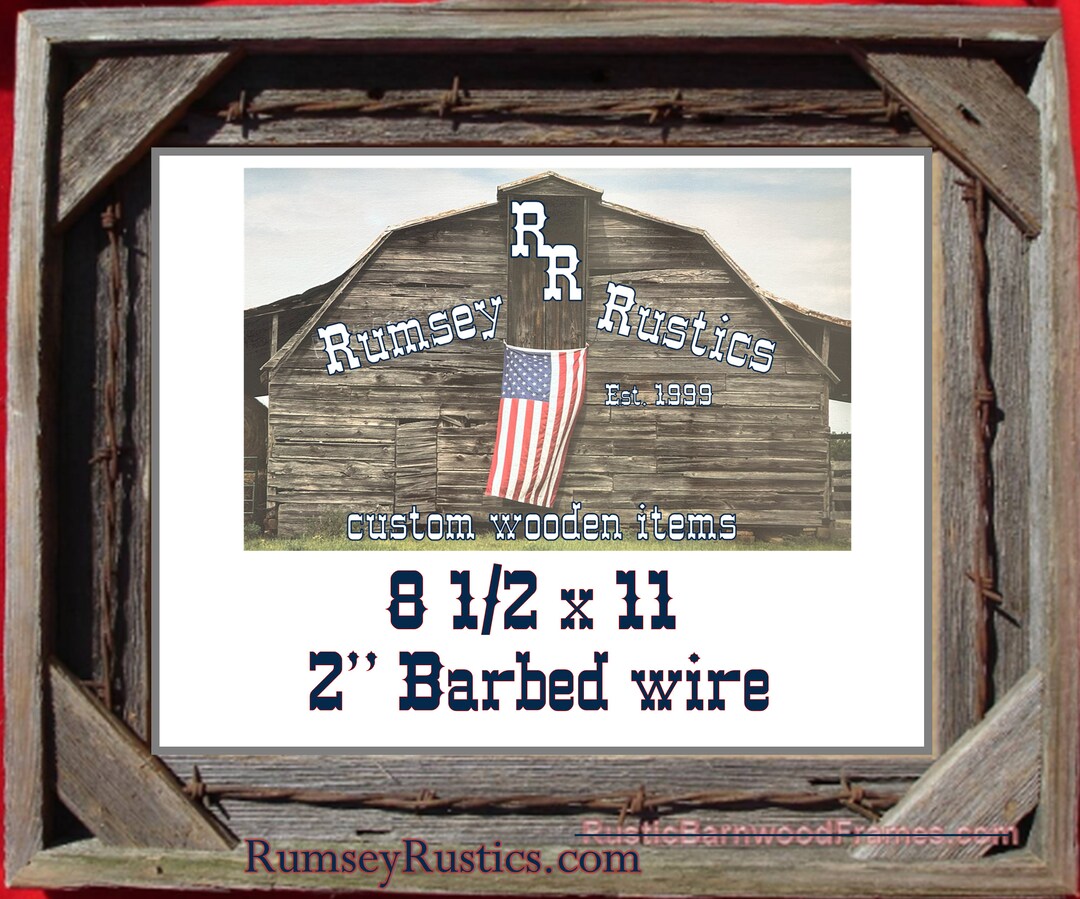 8 1/2 X 11 Barbed Wire Rustic Barnwood Barn Wood Distressed Bobwire ...