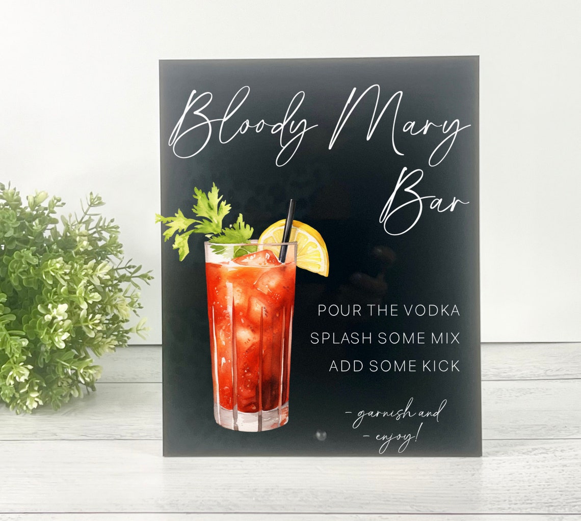 Bloody Mary Bar Sign | Bar Acrylic Sign | Bloody Mary Bar Arch Sign ...