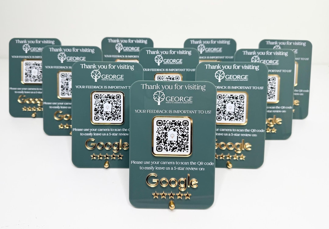 Custom Google Review Sign With QR Code | Personalized Business Review ...