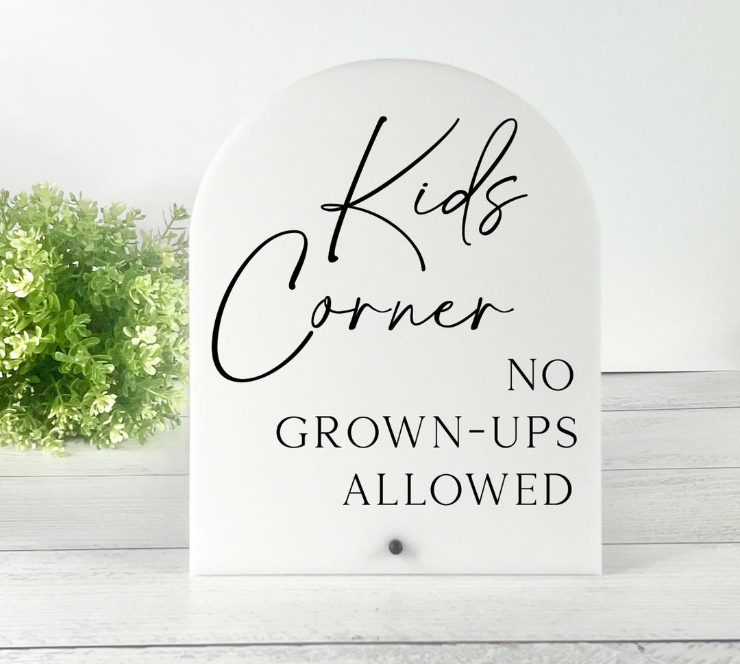 Kids Corner Wedding Sign, Kids Wedding Activity Sign, Kids Table Sign ...