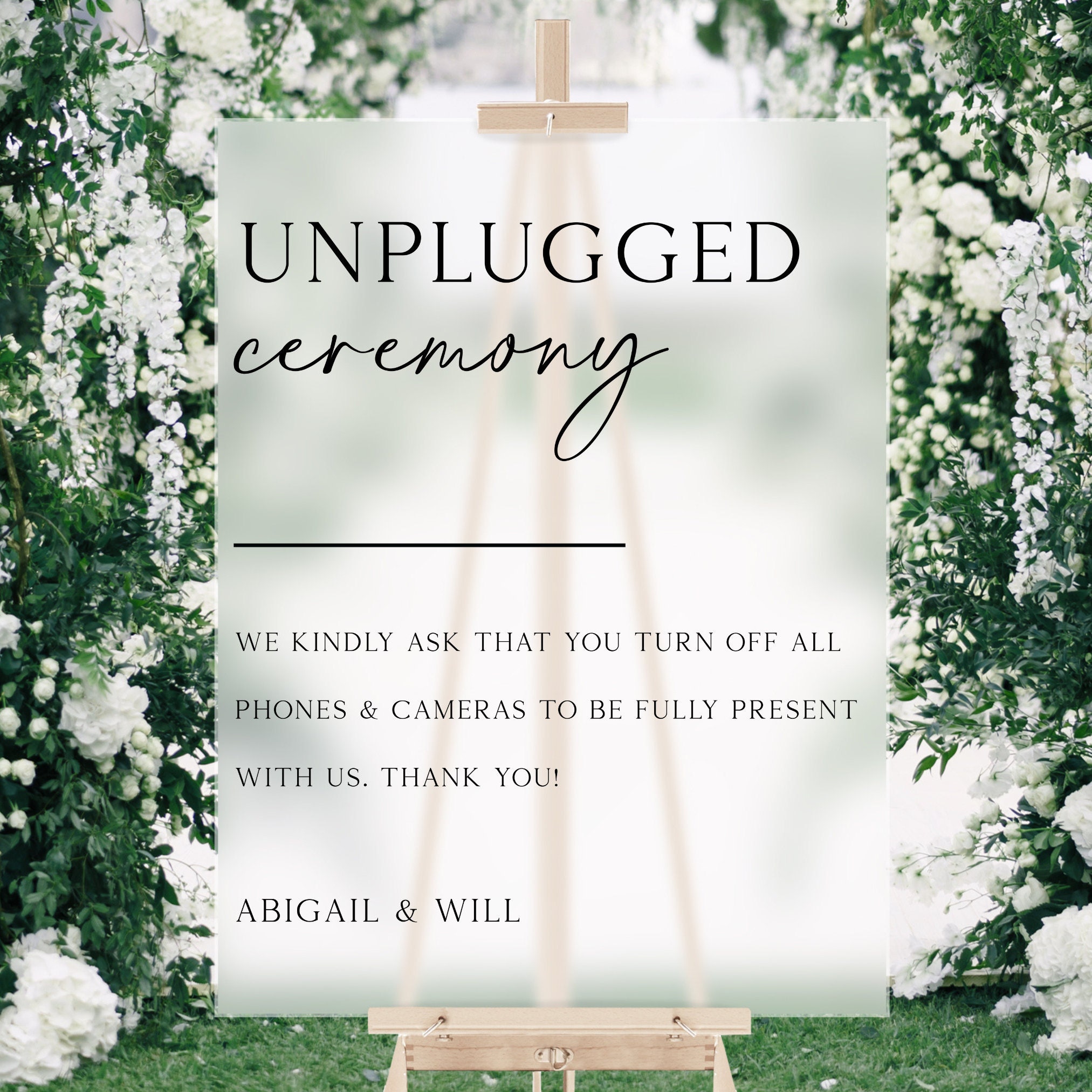 Unplugged Wedding Sign, Wedding Ceremony Sign, Unplugged Ceremony, Be ...