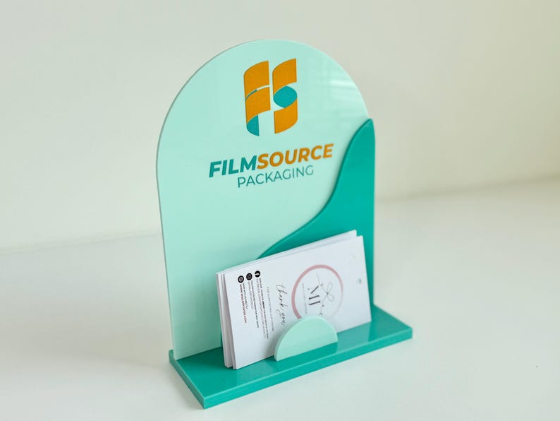 Acrylic Business Card Holder With Logo: Chic Office Display - Etsy
