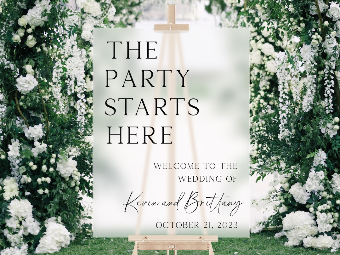 The Party Starts Here Wedding Reception Sign, Personalized Reception ...