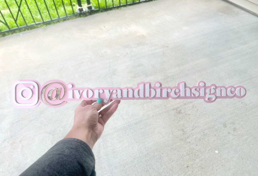 Social Media Sign, Social Media Watermark, Acrylic Username Tag, Small ...