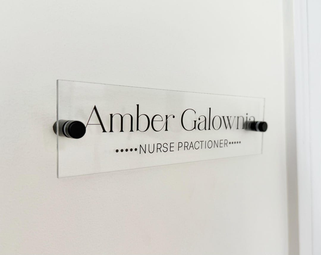 Custom Acrylic Office Door Sign: Personalized Name Plate - Etsy
