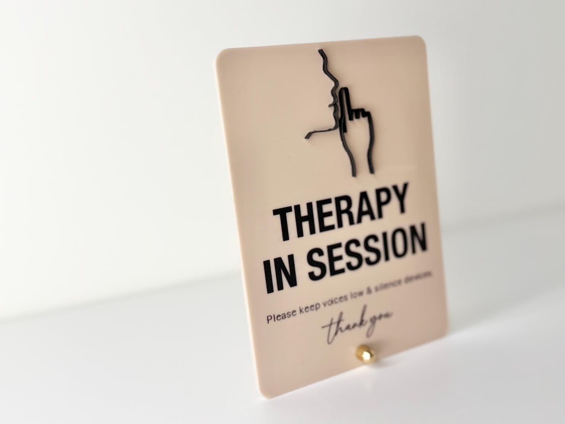 Therapy in Session Sign | Modern Acrylic Office Sign | Counseling Room ...