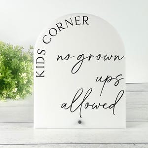 Kids Corner Wedding Sign, Kids Wedding Activity Sign, Kids Table Sign ...