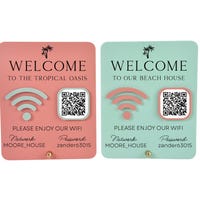 Wifi Password Sign 4 X 5" - for Airbnb, Small Business, Rental, Salons ...
