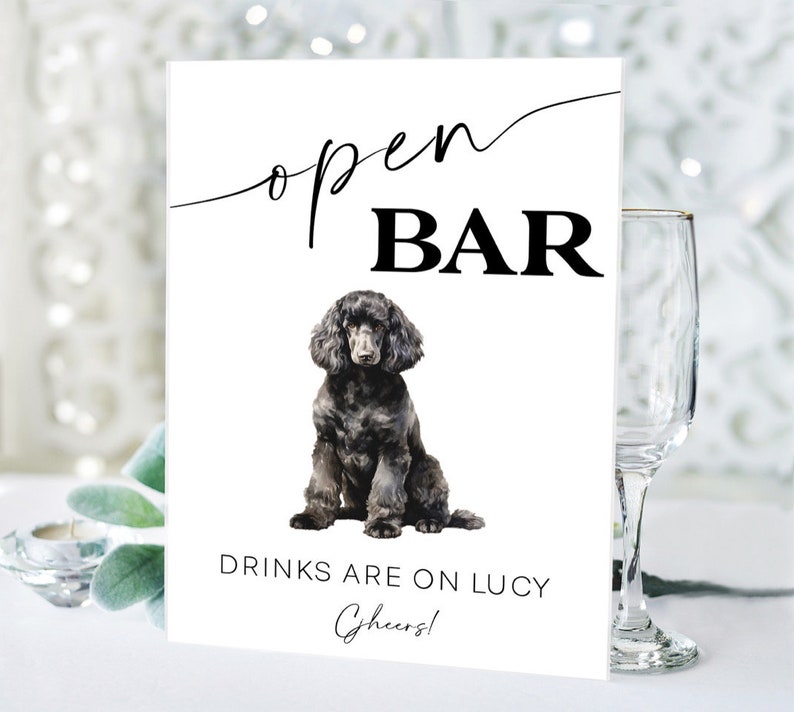 Dog Drink Menu, Dog Wedding Sign, Dog Bar Sign, Bar Sign for Wedding ...