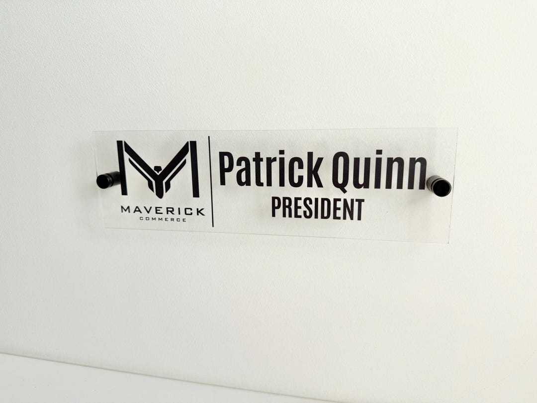 Custom Acrylic Office Door Sign With Logo - UV Printed Name Plate - Etsy