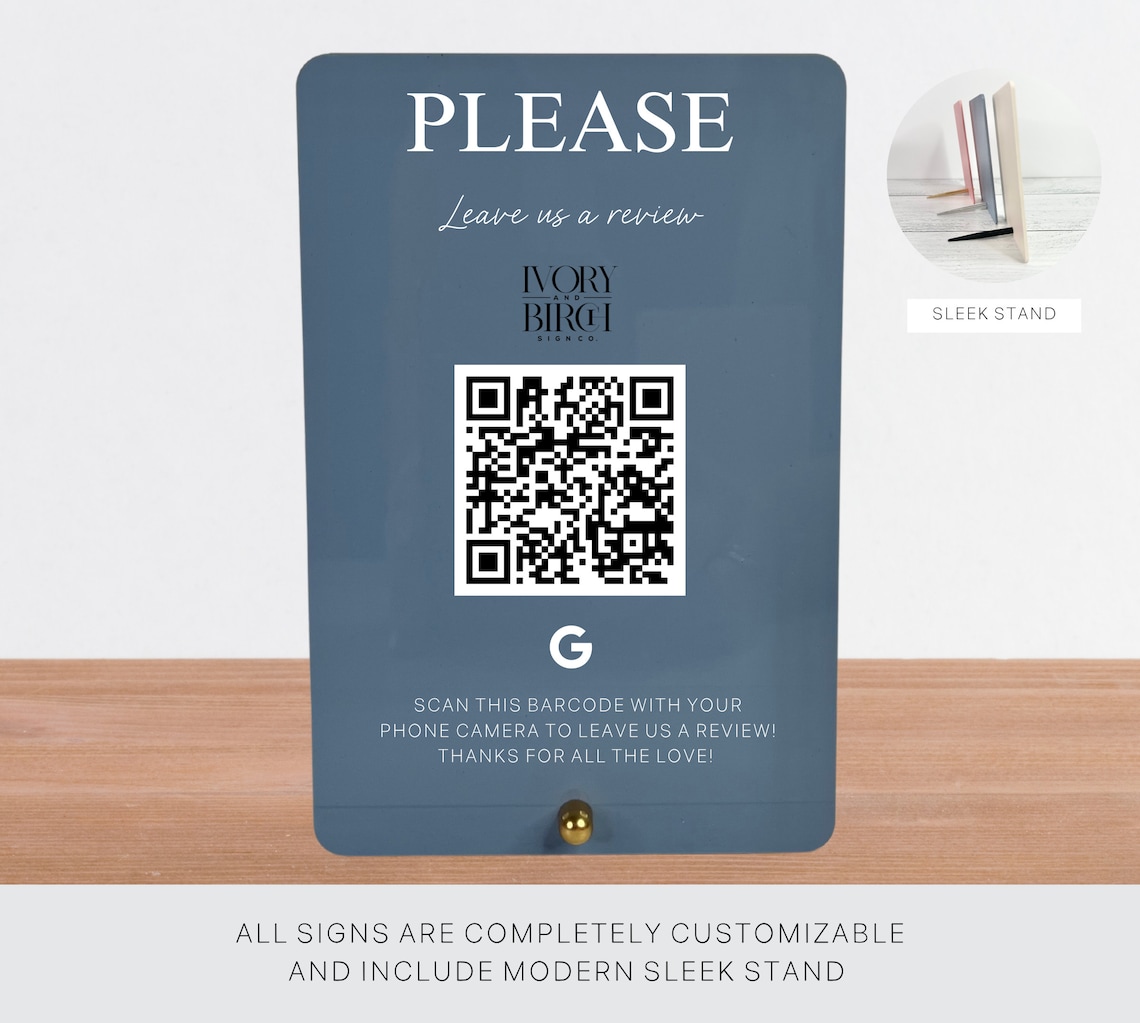 Custom QR Code Sign Scan to Pay Sign Website Sign Social Media Sign ...