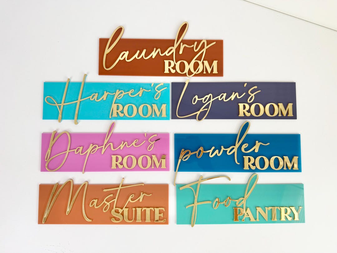 Custom 3D Acrylic Room Sign: Salon, Dorm, Office Door Name - Etsy
