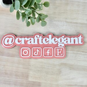 Social Media Sign, Social Media Watermark, Acrylic Username Tag, Small ...