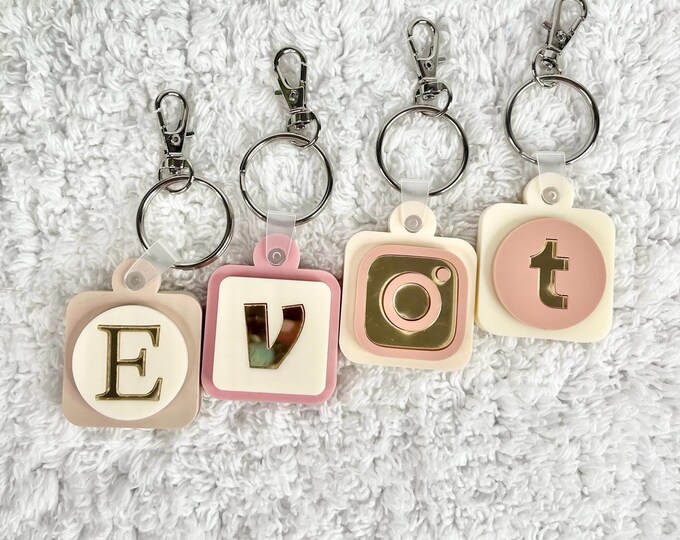 Social Media Sign, Social Media Watermark, Acrylic Username Tag, Small ...