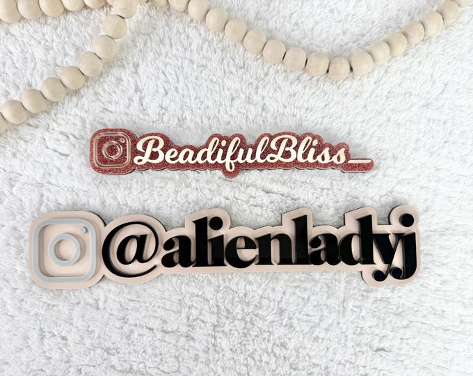 Social Media Sign, Social Media Watermark, Acrylic Username Tag, Small ...