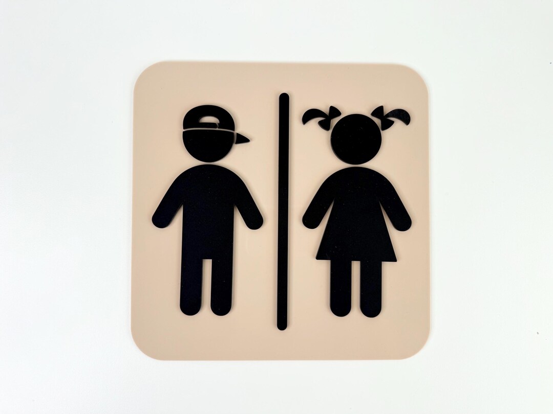 Kids Restroom Sign - 3D Acrylic Bathroom Sign - Etsy
